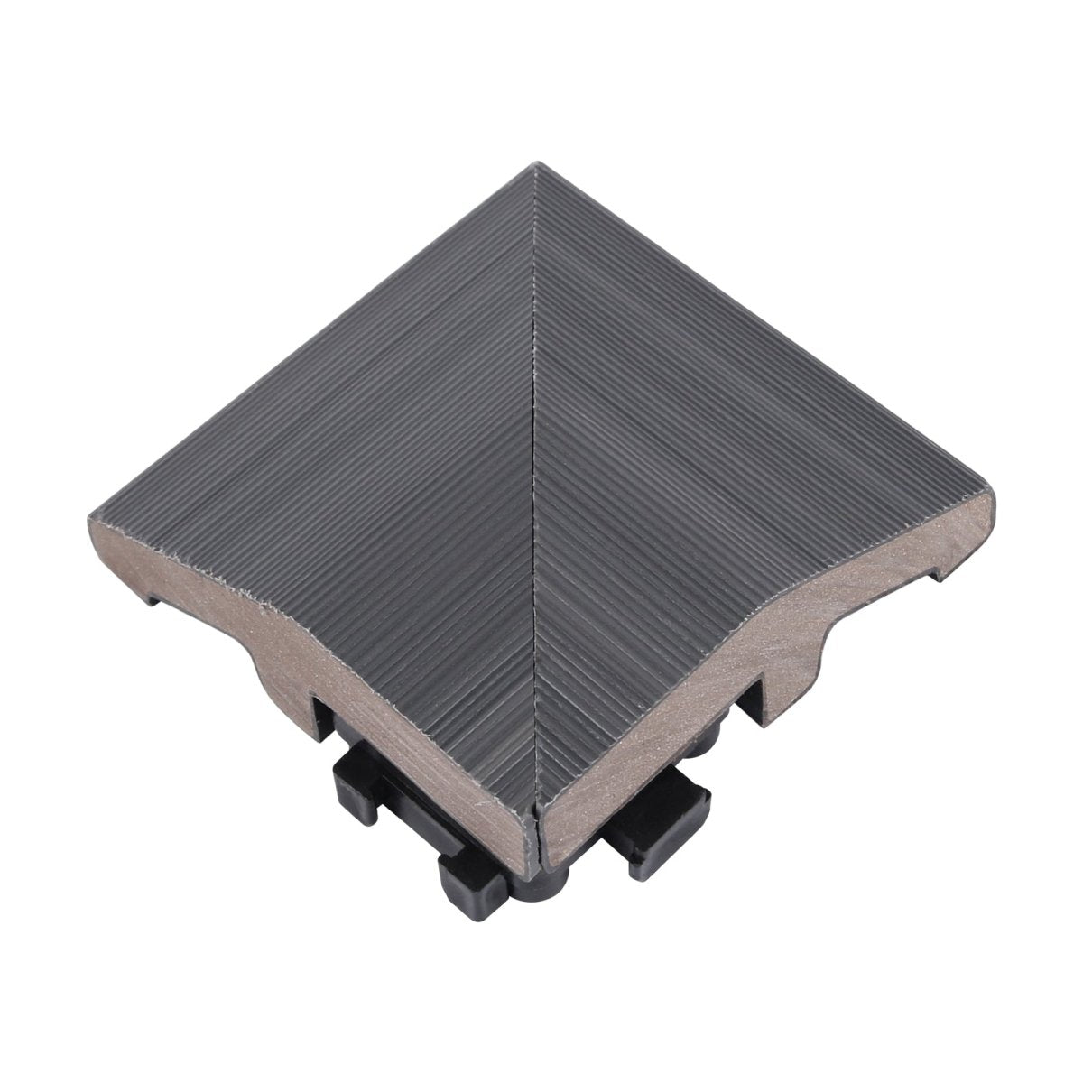 WPC Wood Tile Corner Edge - Indoor & Outdoor Tile - Sky Gray – Lazy Tiles